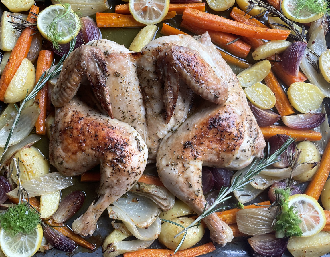 Plattes Huhn im Gemüsebett BEFFI KOCHT FÜR DICH!